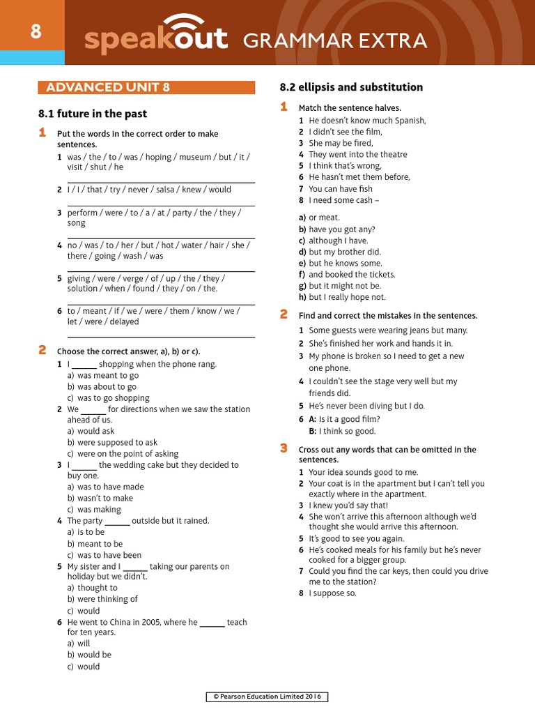 Speakout Grammar Extra Advanced Unit 8 | PDF