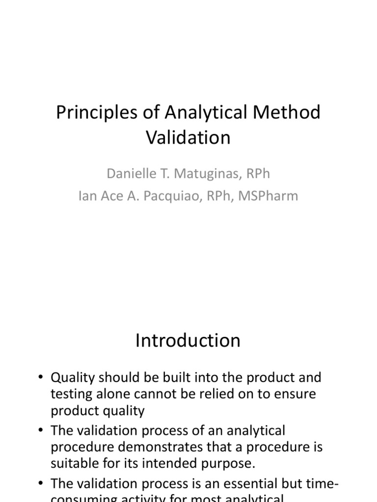 Principles of Analytical Method Validation | PDF | Detection Limit ...