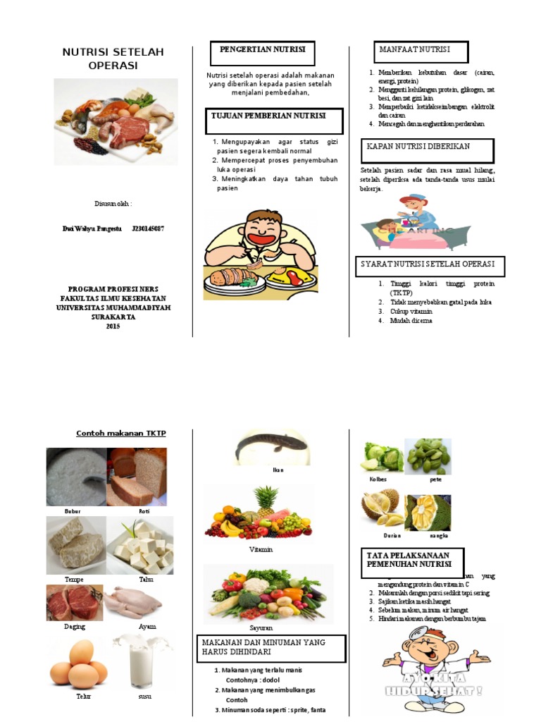 Leaflet Nutrisi Post Operasi Ortopedi Diit TKTP NERS UMS | PDF