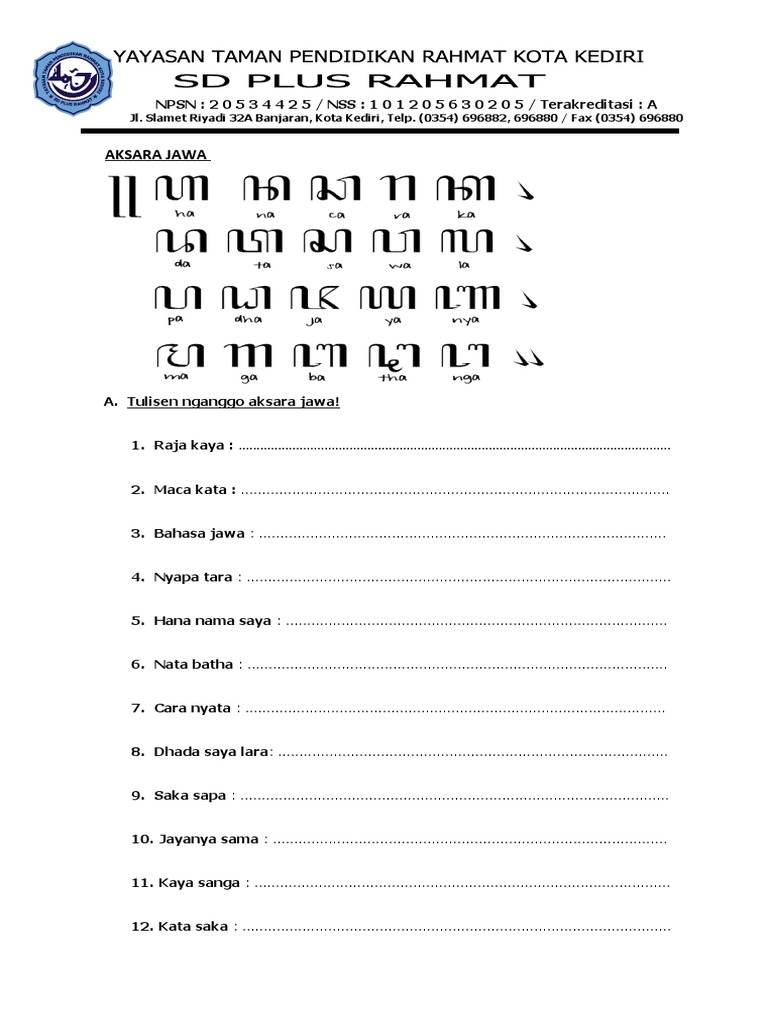 Soal Aksara Jawa | PDF | Olahraga & Rekreasi | Griya & Taman