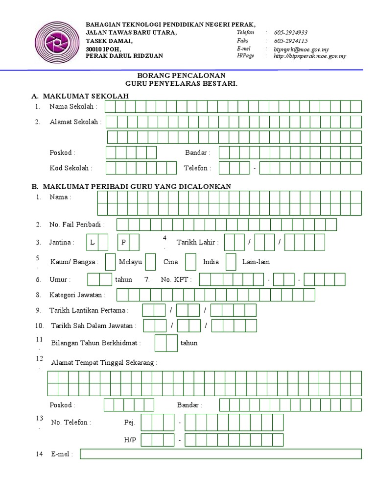 Btpnperak-Borang-Pencalonan-Gpb | PDF