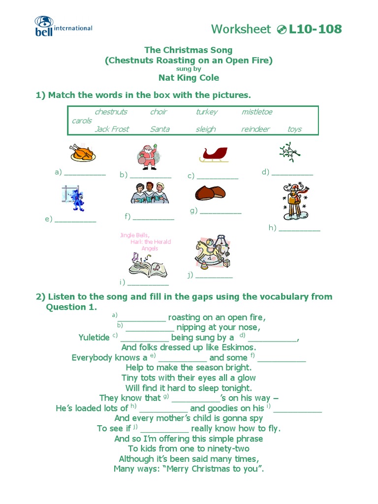 Christmas Song Activity Sheet | PDF