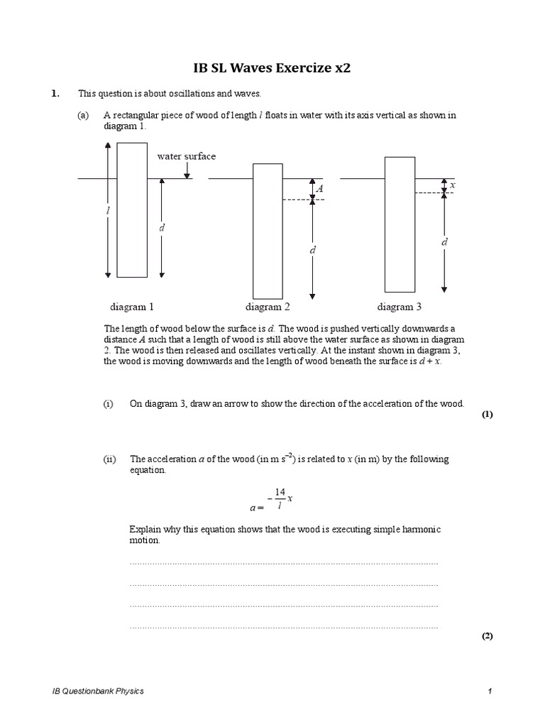 Ib SL Waves Exercize X2a | PDF | Waves | Atoms