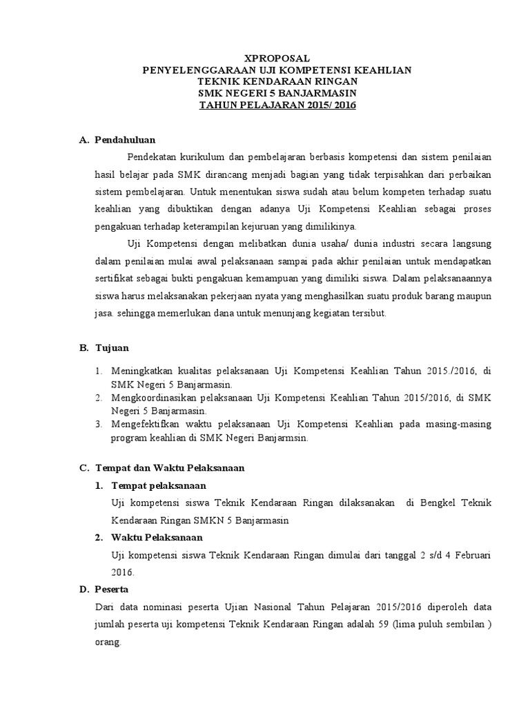 Format Proposal Uji Kom TKR | PDF