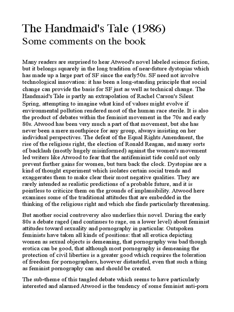 HANDMAIDS TALE Study Notes | PDF