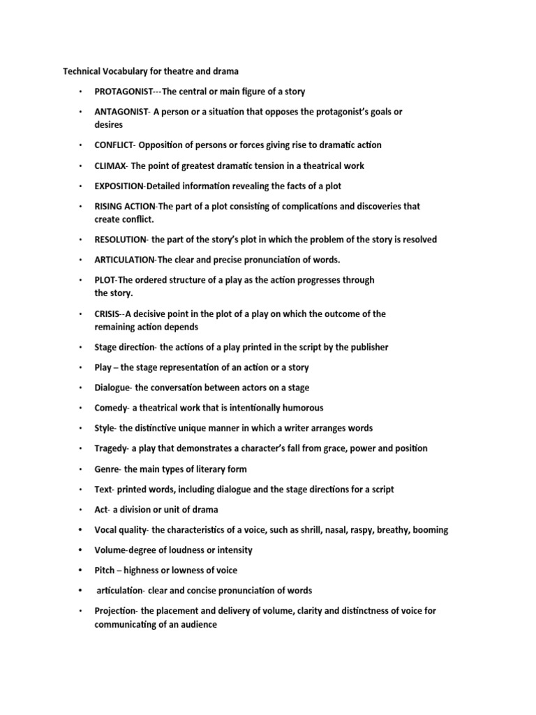 Essential Theatre and Drama Terminology: A Guide to Key Plot Elements ...