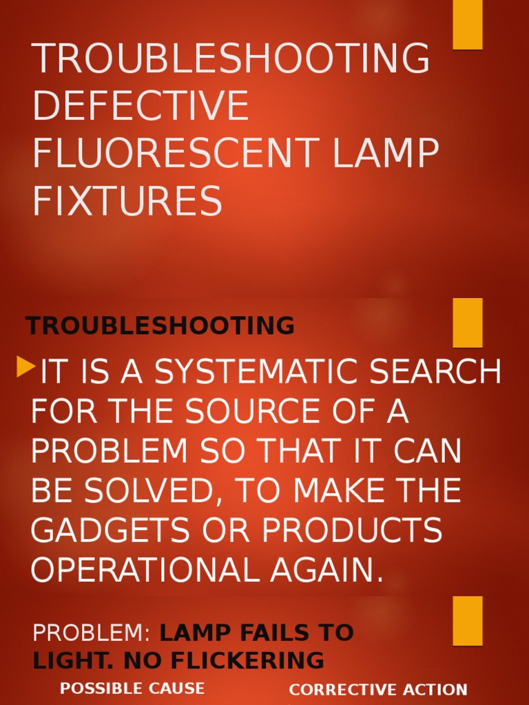 Troubleshooting Defective Fluorescent Lamp Fixtures | PDF | Fluorescent ...