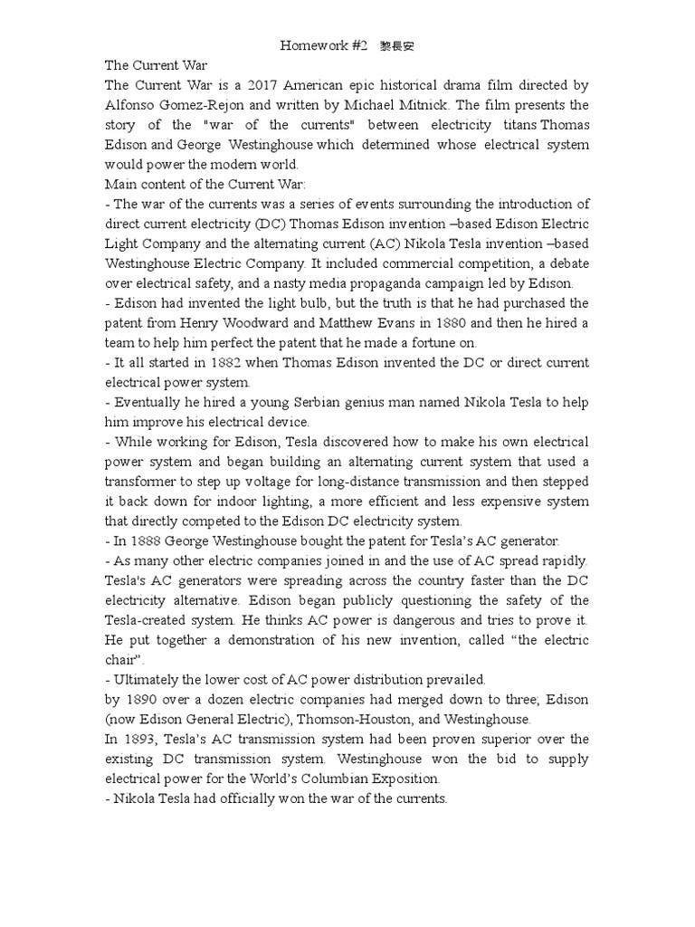 The Rivalry Between Direct Current and Alternating Current: Thomas ...