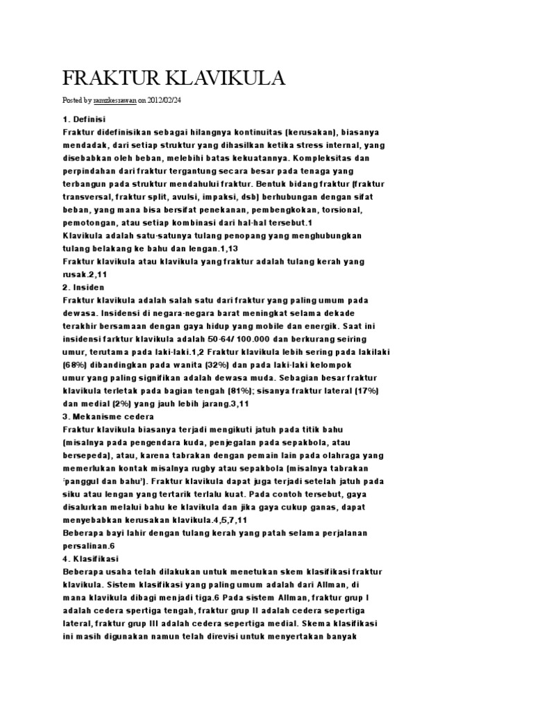 Klasifikasi Fraktur Klavikula Allman | PDF