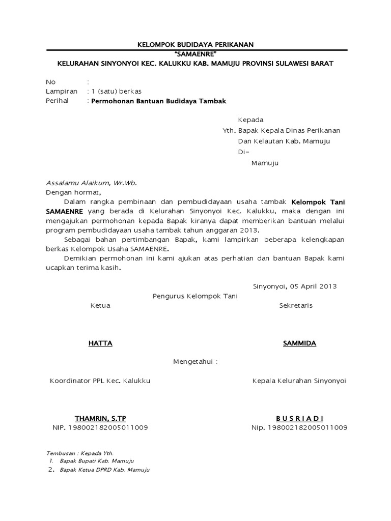 Contoh Proposal Kelompok Tani Nelayan | PDF