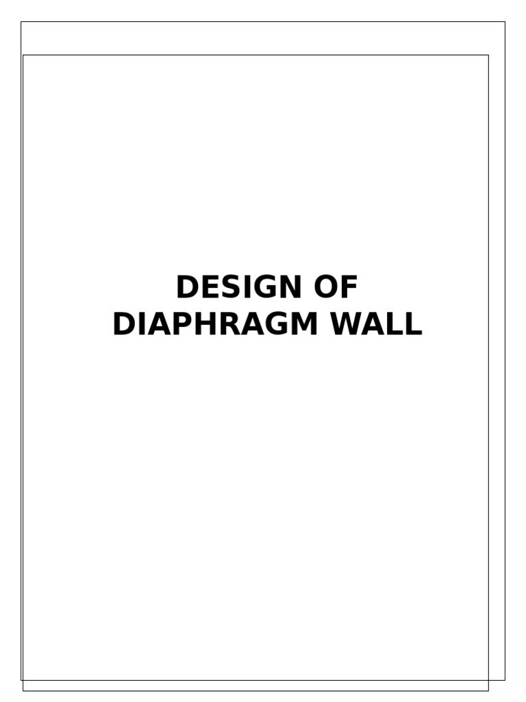 DESIGN OF DIaphragm WALL | PDF