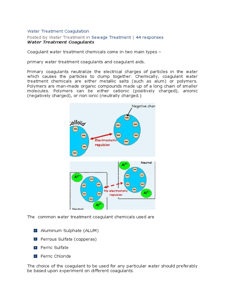 Water Treatment Coagulation | PDF | Alkalinity | Water Purification