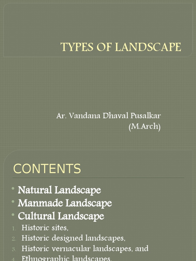 Types of Landscapes Explained | PDF | Landscape | Landscape Architecture