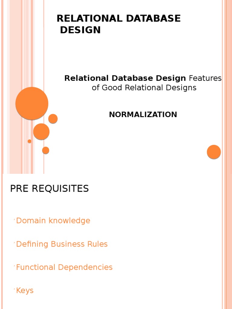 Relational Database Design - Features of Good Relational Designs | PDF ...