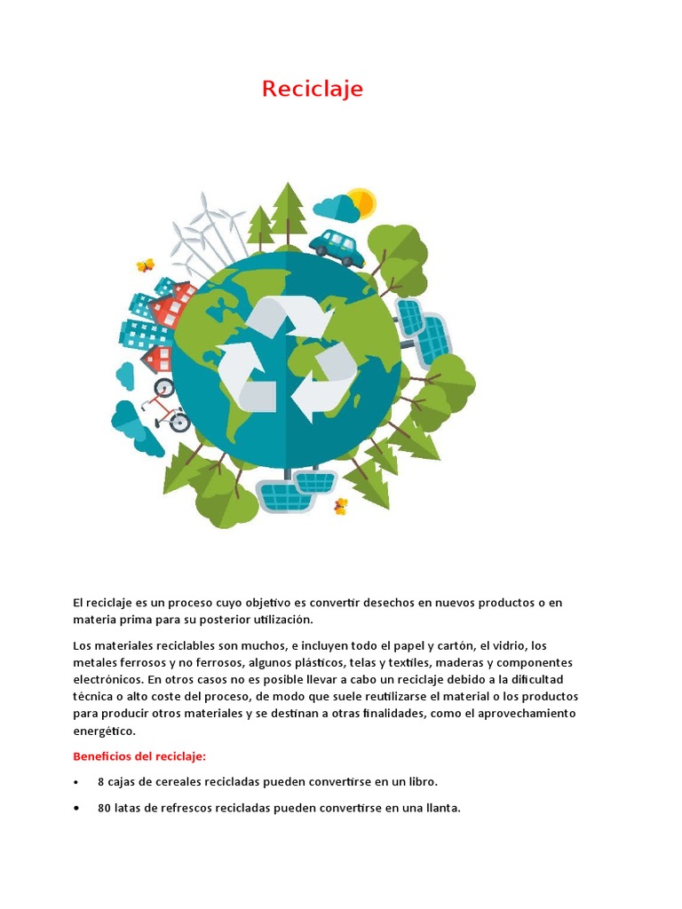 Beneficios y Proceso del Reciclaje | PDF | Reciclaje | El plastico
