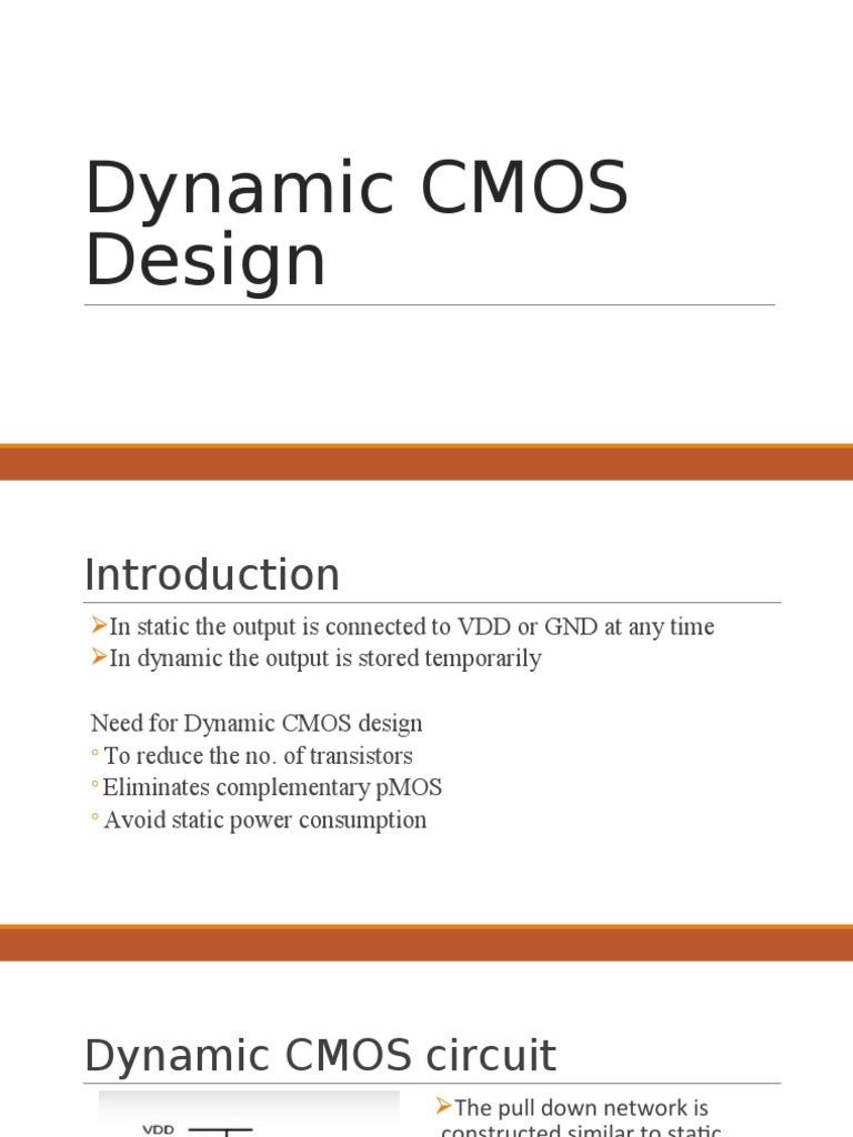 Dynamic CMOS Design | PDF | Cmos | Logic Gate