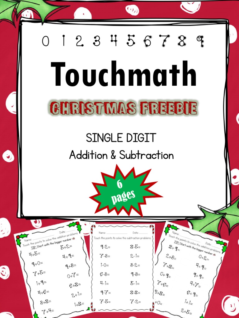 Touch Math: Single Digit Worksheets | PDF