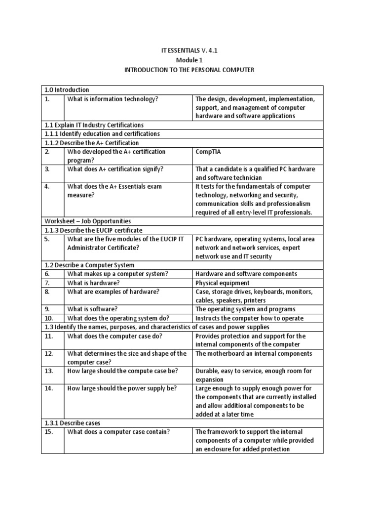 1 Introduction To The Personal Computer PDF | PDF | Central Processing ...