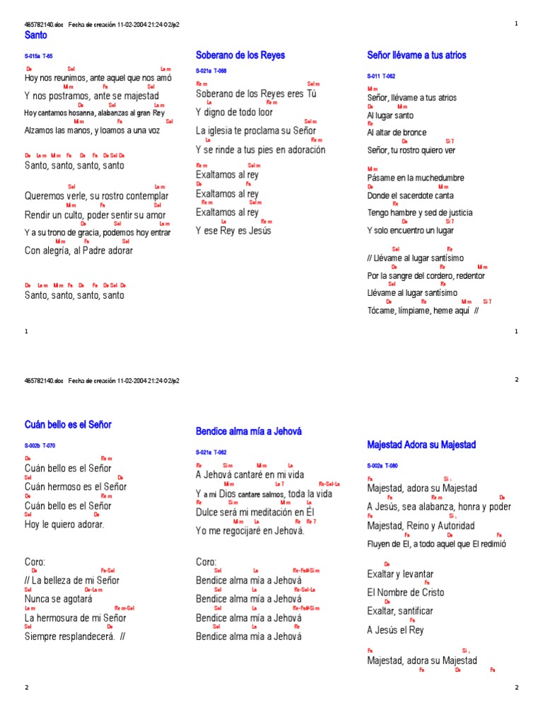 Cantos Con Notas Musicales-1 | PDF | Cristo (título) | Comportamiento ...
