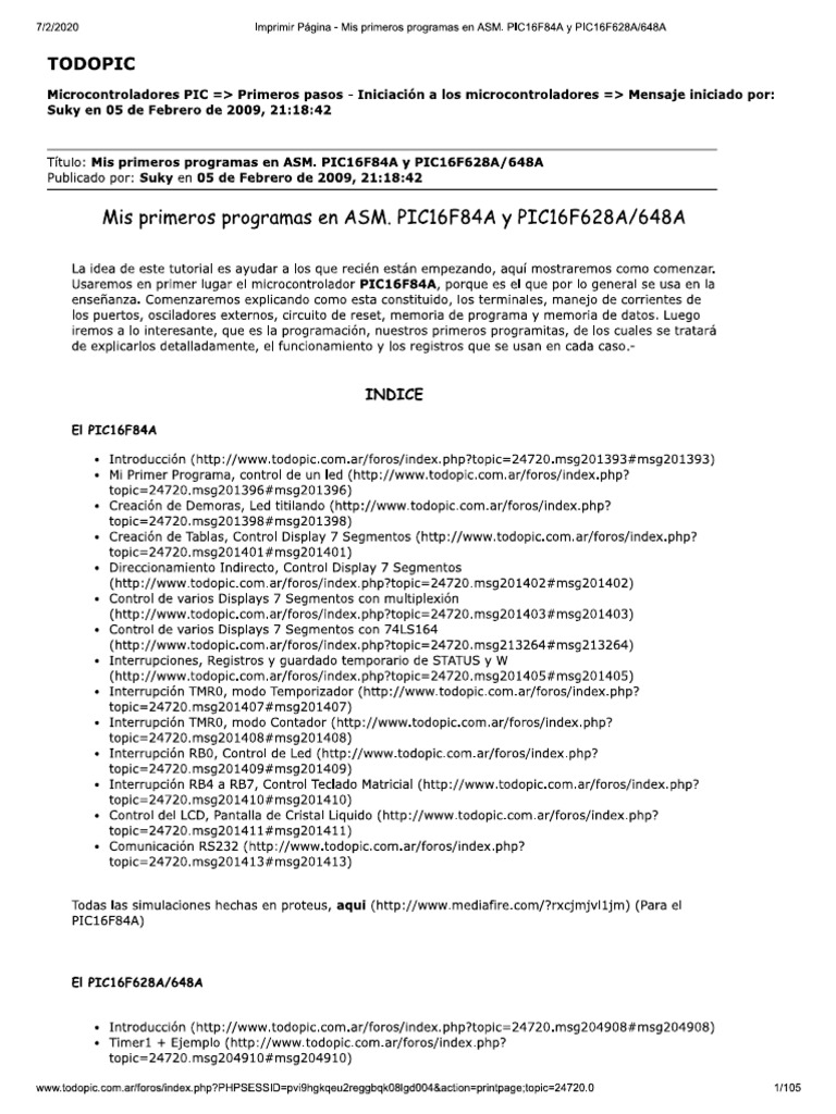 Mis Primeros Programas 16f628a | PDF