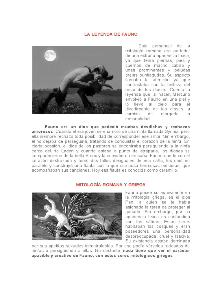 La Leyenda de Fauno | PDF | Mitología | Religión y creencia