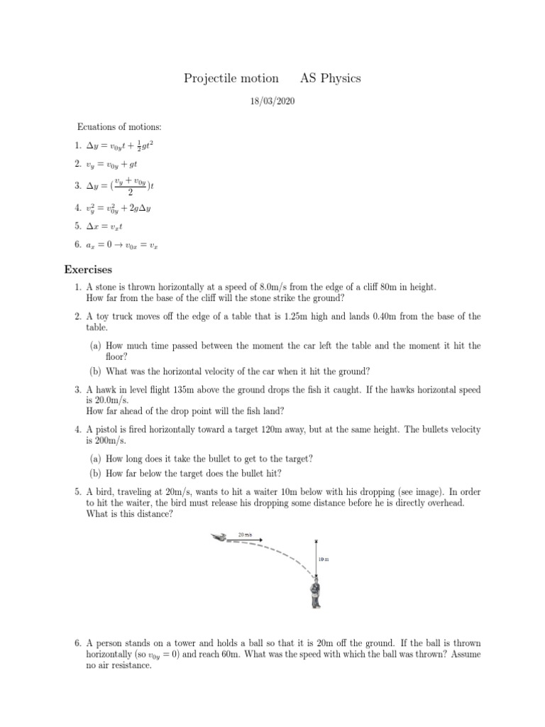 Projectile Motion Guide | PDF | Projectiles | Force