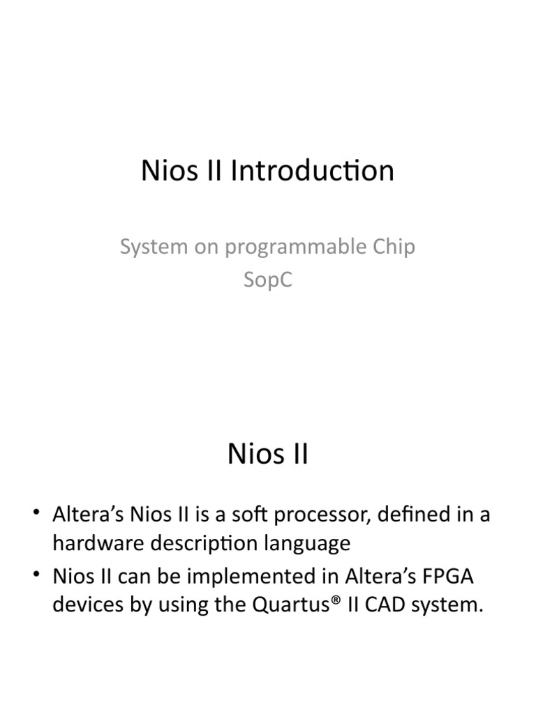 Nios II Introduction | PDF | Central Processing Unit | Cpu Cache