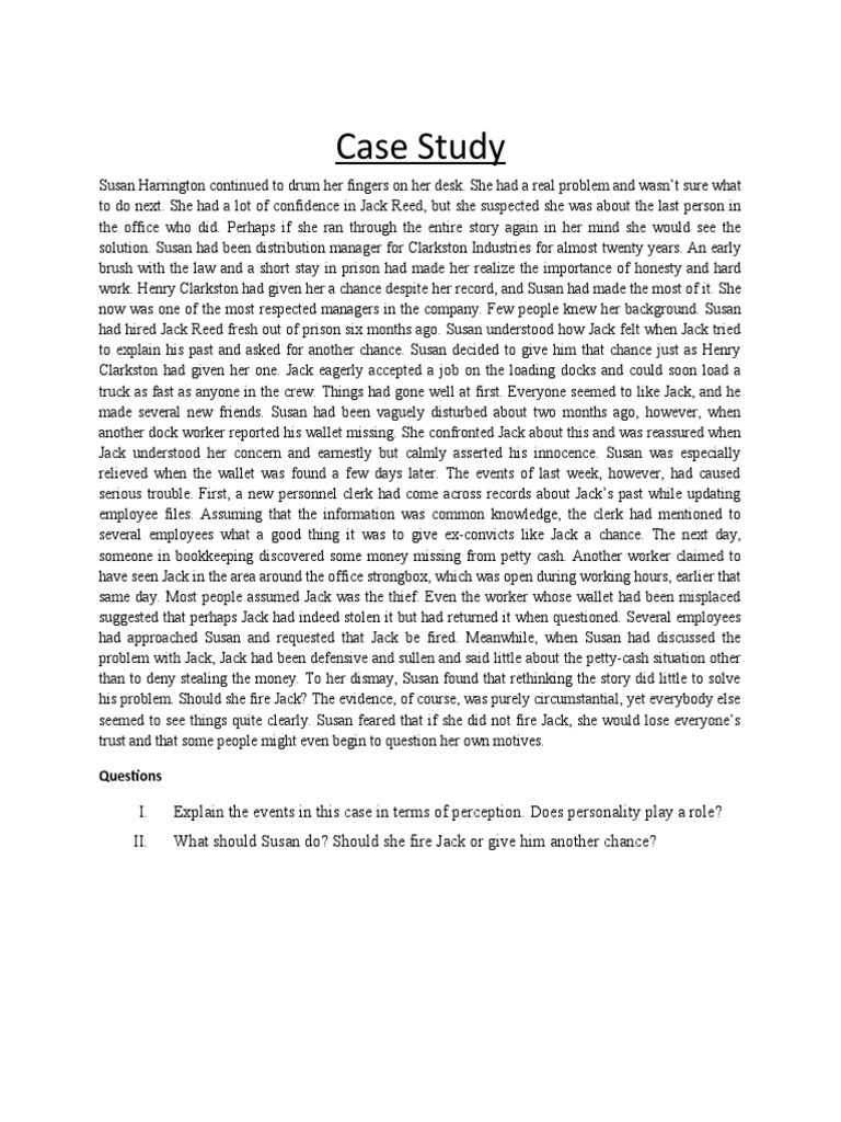 Case Study Perception | PDF | Violence