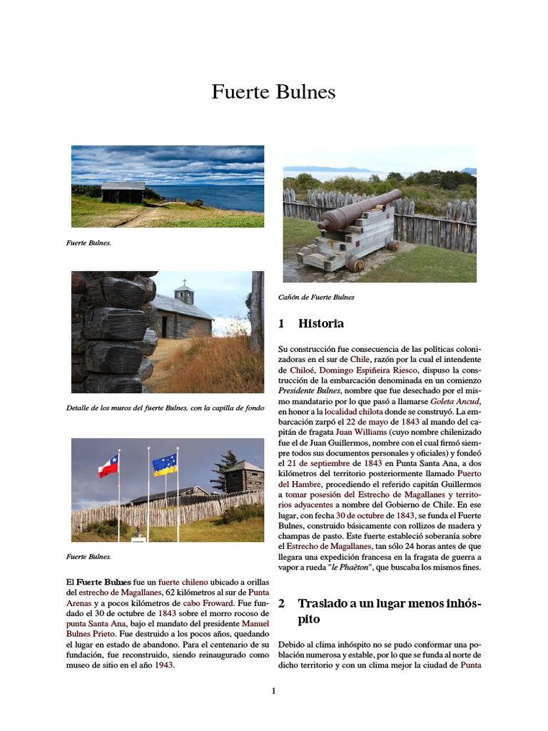 Historia del Fuerte Bulnes | PDF | Agitación | Transporte