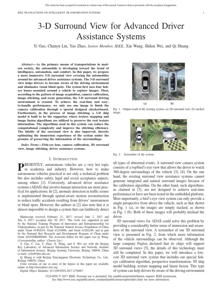 3-D Surround View For Advanced Driver Assistance Systems | PDF ...