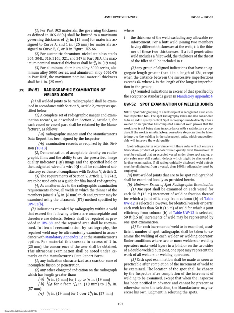Asme Section 8 Div 1 - RT | PDF