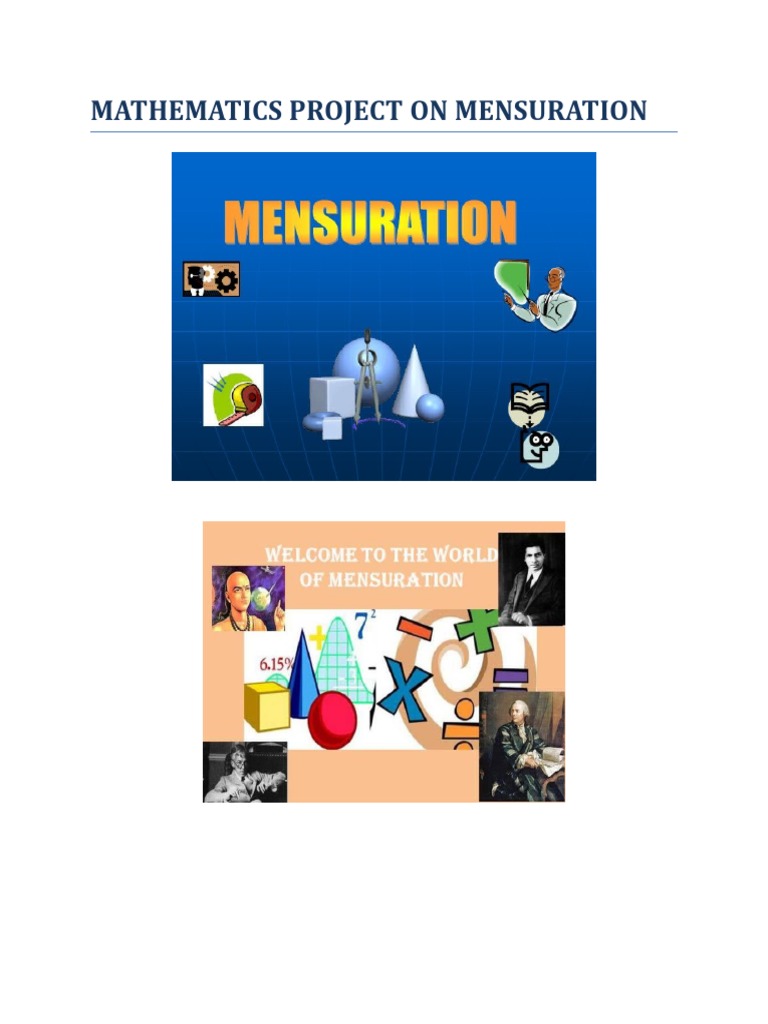 MATHs PROJECT ON MENSURATION.... | PDF | Area | Volume