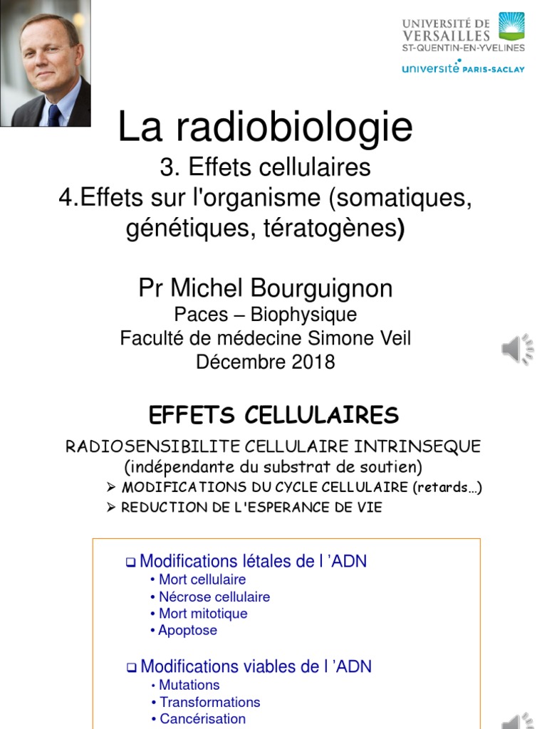 Radiobiologie: Effets Cellulaires et Organisme | PDF | Syndrome d ...