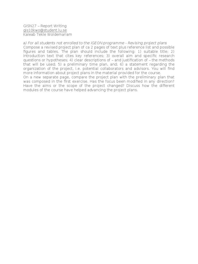 Ex06 - Research Methods Report - GISN27 - Kaleab Woldemariam | PDF | Statistical Classification ...