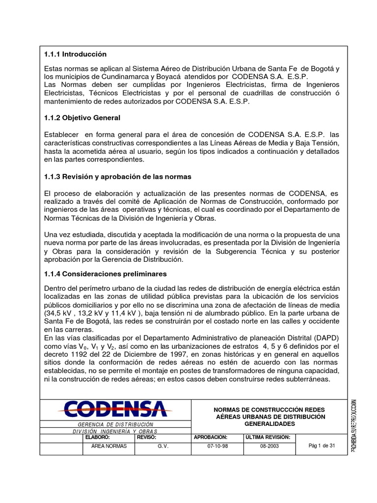 CODENSA LA Generalidades 1.1 | PDF | Transformador | Color