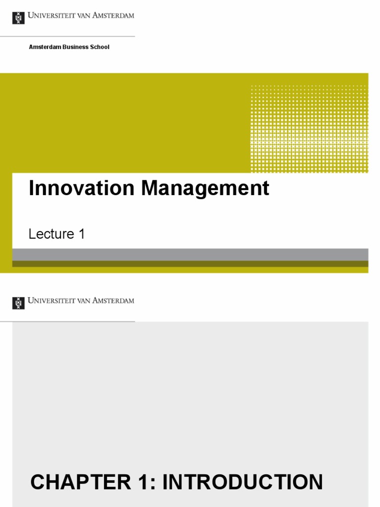 Innovation Management Lecture 1 | PDF | Innovation | Creativity