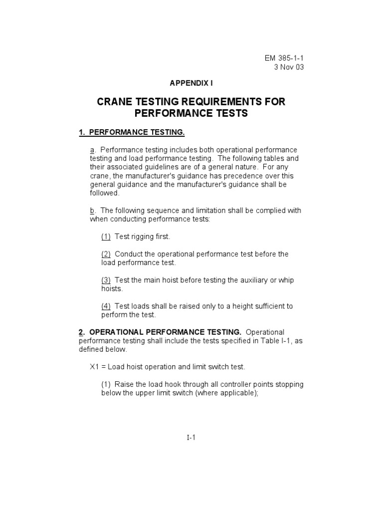 Crane Testing Requirements | PDF | Crane (Machine) | Brake