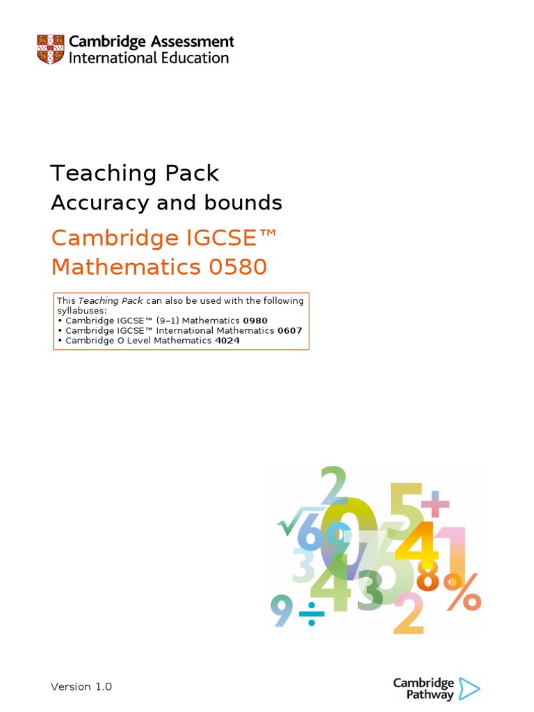 Teaching Pack Accuracyandbounds | PDF | Significant Figures | Lesson Plan
