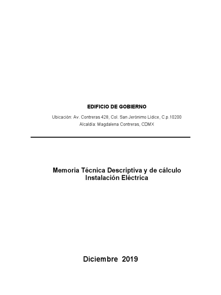 Memoria Técnica Descriptiva y de Cálculo Electrico | PDF | Ingeniería | Electromagnetismo