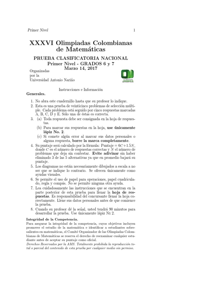 Material Olimp Niv 1 PDF | PDF | Matemática Elemental | Enseñanza de matemática