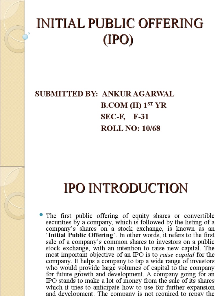 Initial Public Offering | PDF | Initial Public Offering | Investing