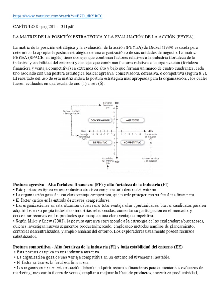 Matriz PEYEA. | PDF | Matriz (Matemáticas) | Business