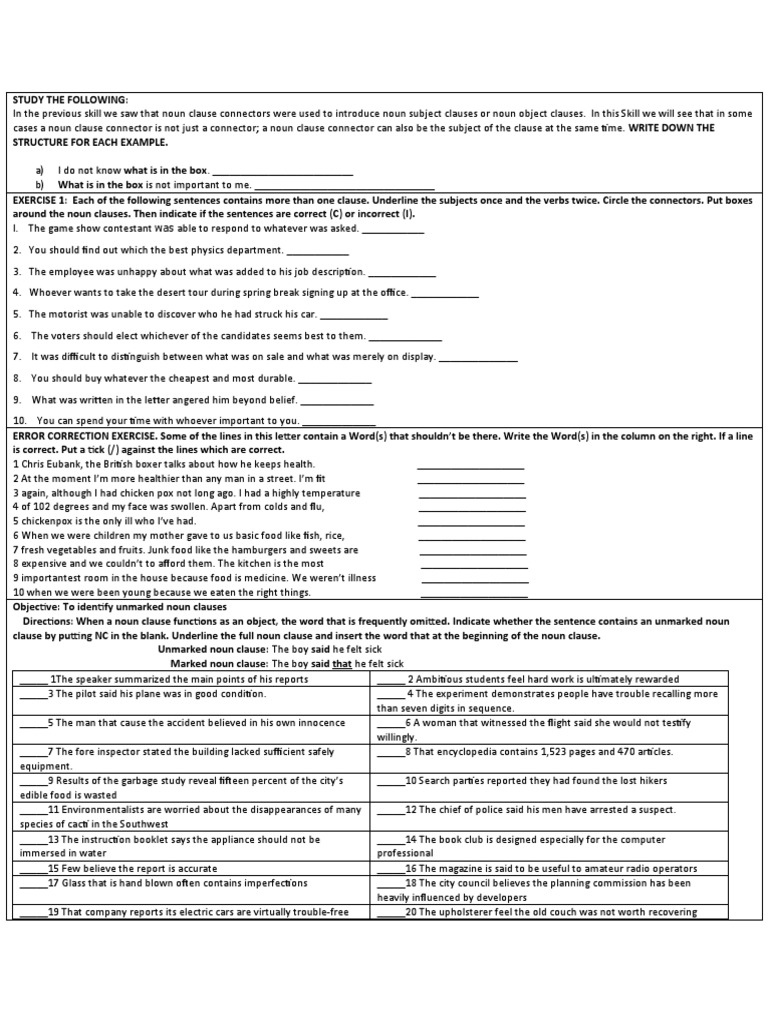 Noun Clauses as Subjects Explained | PDF | Clause | Subject (Grammar)