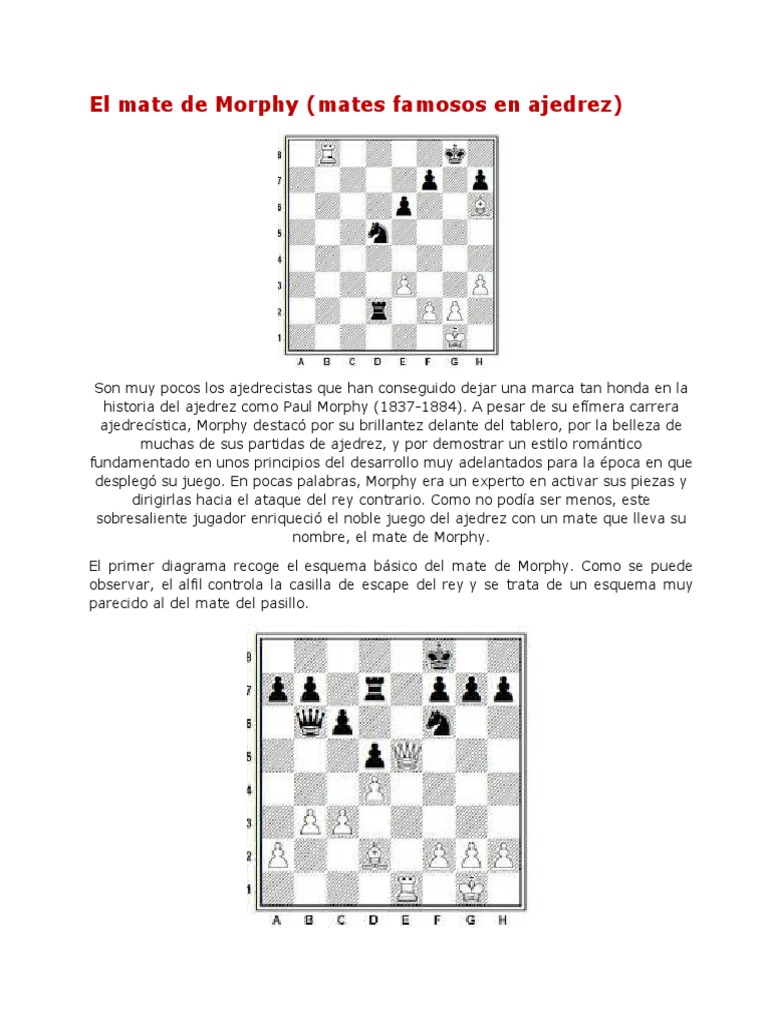 El Mate de Morphy | PDF | Aperturas de ajedrez | Teoría del ajedrez