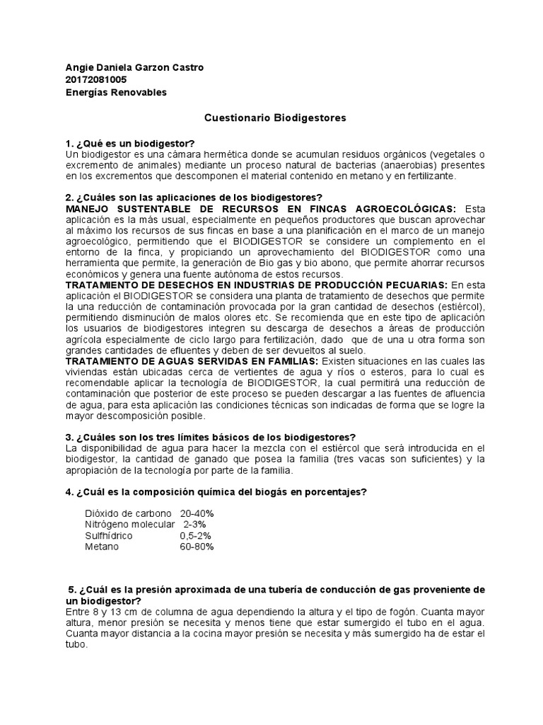 Biodigestores: Funciones y Diseño Eficiente | PDF | Biogás | Naturaleza