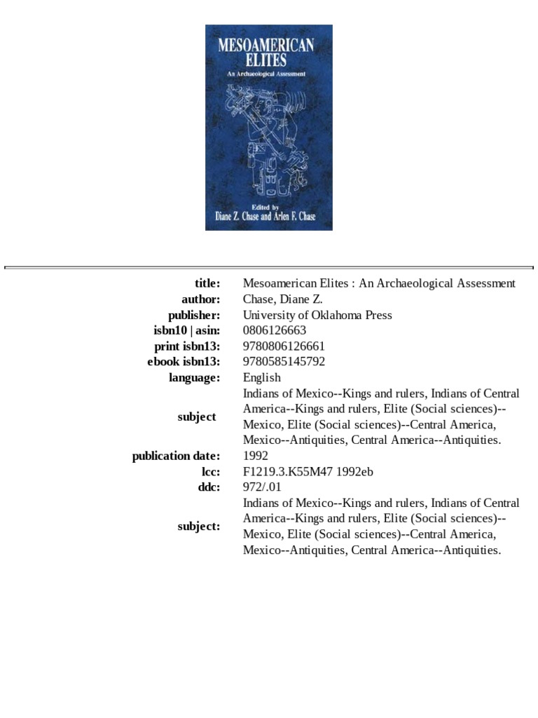 Diane Z Chase-Mesoamerican Elites An Archaeologica PDF | PDF ...