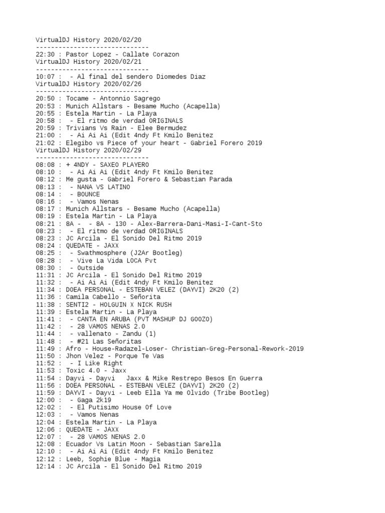 Tracklist | PDF | Entretenimiento (general)