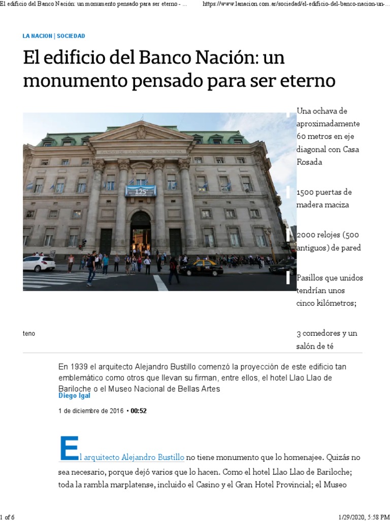 El Edificio Del Banco Nación - Un Monumento Pensado para Ser Eterno ...