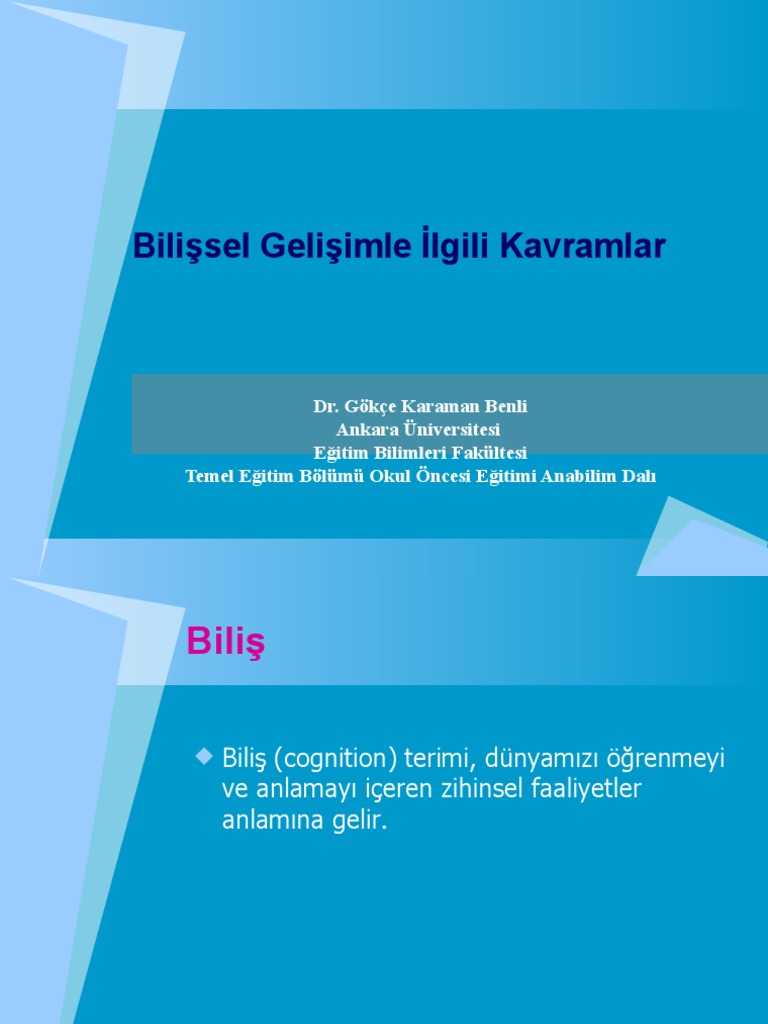 Hafta 7 - Bilişsel Gelişimle İlgili Temel Kavramlar | PDF