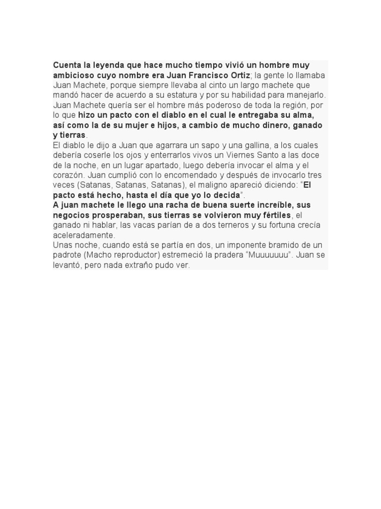 Leyenda Juan Machete | PDF